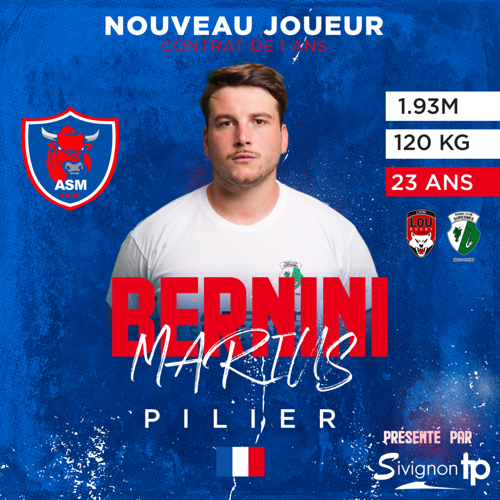 MARIUS BERNINI DEVIENT ROUGE & BLEU - AS Mâcon Rugby